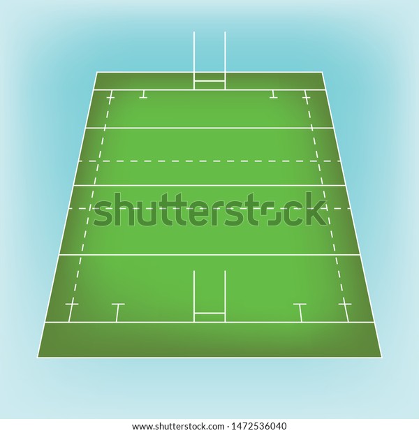 Perspective Rugby Field On Blue Background Stock Vector (Royalty Free ...