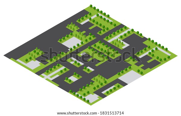 Perspective View Above City Map Quarter Stock Vector (Royalty Free ...