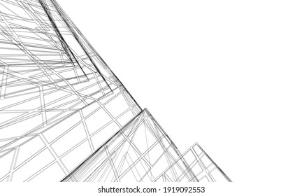 Perspective View Abstract Modern Architecture Vector Stock Vector ...