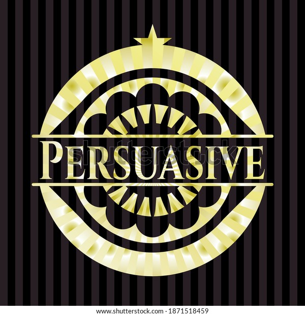 Persuasive Gold Emblem Vector Illustration Detailed Stock Vector ...