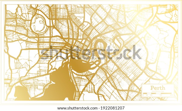 Perth Australia City Map Retro Style Stock Vector (Royalty Free ...