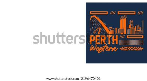 Perth Landmark Design Simpel Elegant Stock Vector (Royalty Free ...