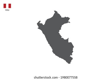 Peru Black Shadow Map Isolated On Stock Vector (Royalty Free ...