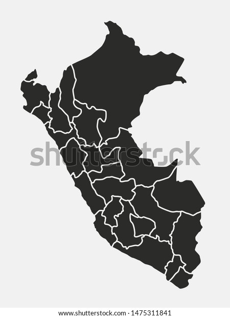 Peru Blank Map States Isolated On 库存矢量图（免版税）1475311841 | Shutterstock