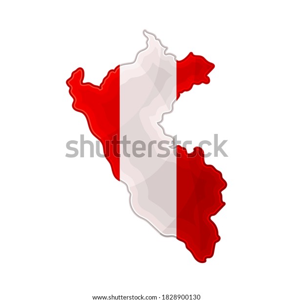 Peru Border Map National Colors Vector Stock Vector (Royalty Free ...