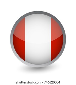 Peru Flag Round Glossy Icon Vector Stock Vector (Royalty Free ...