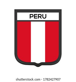 Peru Flag Shield On White Background Stock Vector (Royalty Free ...
