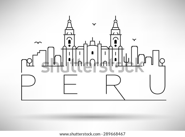 Diseño tipográfico de silueta de línea: vector de stock (libre de ...