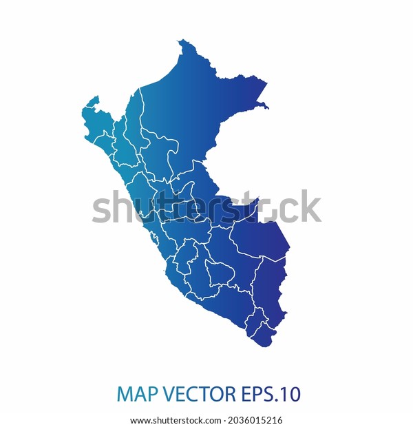 Peru Map Blue Gradient Color Infographic Stock Vector (Royalty Free ...