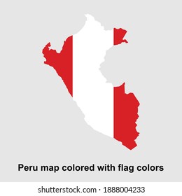 Mapa del Perú coloreado con colores: vector de stock (libre de regalías ...