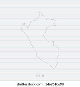 Peru Map Hand Drawn Gray Outline Stock Vector (Royalty Free) 1469610698