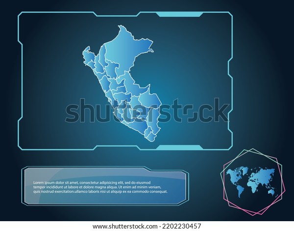 Peru Map Infographic Technology Blue Color Stock Vector (Royalty Free ...