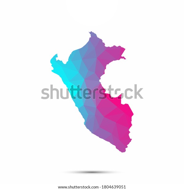 Peru Map Triangle Low Poly Geometric Stock Vector (Royalty Free ...