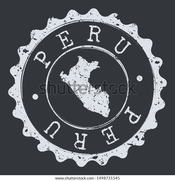 Peru Seal Map Silhouette Postal Passport Stock Vector (Royalty Free ...