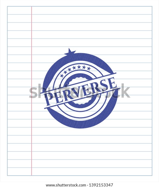 Perverse Blue Ink Pen Emblem Vector Stock Vector (Royalty Free ...