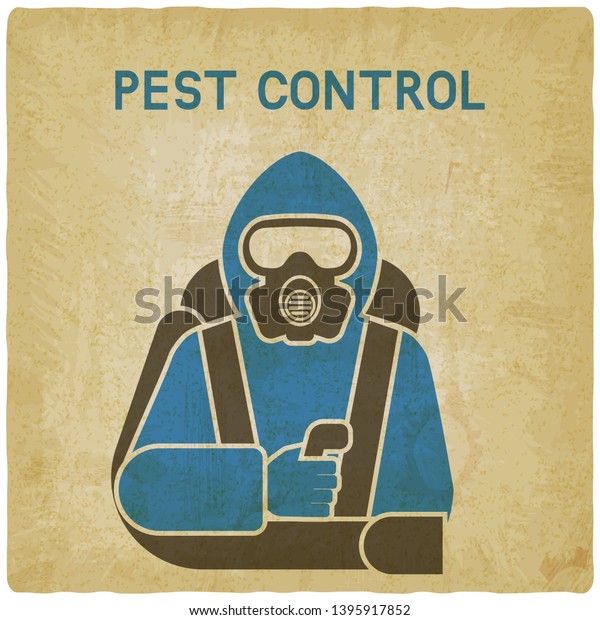 Pest Control Exterminator Protective Suit Vintage Stock Vector (Royalty ...