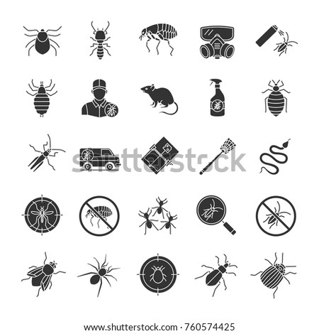 Pest Control Glyph Icons Set Extermination Vector de stock (libre de ...