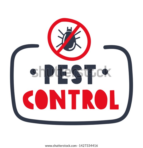Pest Control Hand Drawn Badge Logo Stock Vector (Royalty Free ...