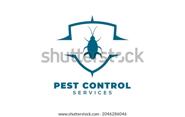 Pest Control Logo Design Shield Frame Stock Vector (Royalty Free ...