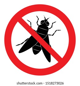 Pest Control Sign No Fly Sign Stock Vector (Royalty Free) 1518273026