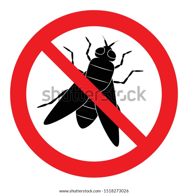 Pest Control Sign No Fly Sign Stock Vector (Royalty Free) 1518273026 ...