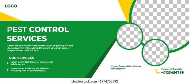 Pest Control Website Banner Template Design Stock Vector (Royalty Free ...