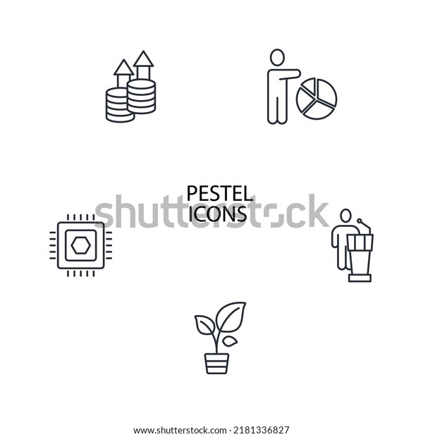 Pestel Analysis Icons Set Pestel Analysis Stock Vector (Royalty Free ...