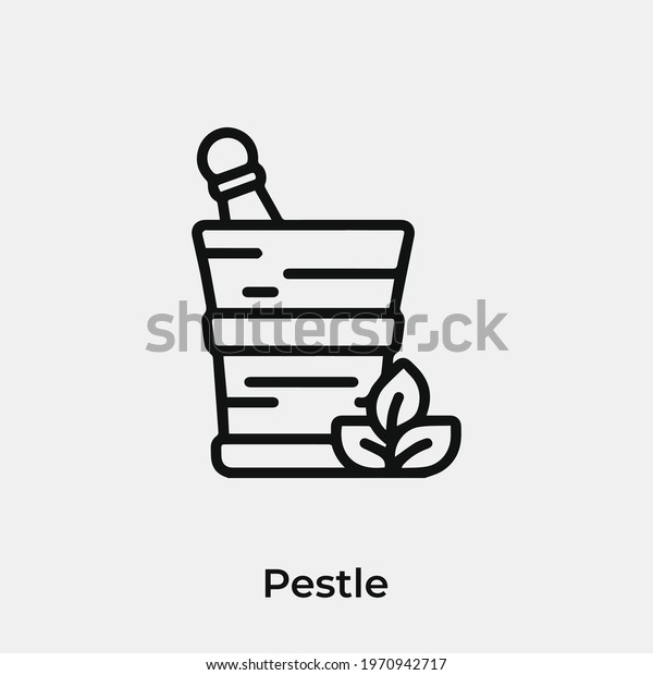 Pestle Icon Vector Linear Style Sign Stock Vector (Royalty Free ...