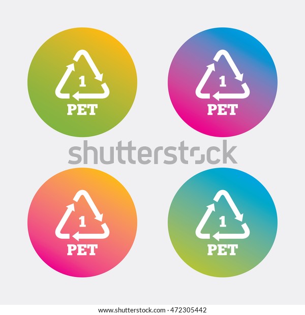 Pet 1 Icon Polyethylene Terephthalate Sign Stock Vector (Royalty Free ...