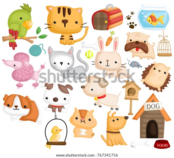 Pet Animal Vector Set Stock Vector (Royalty Free) 767341756 | Shutterstock