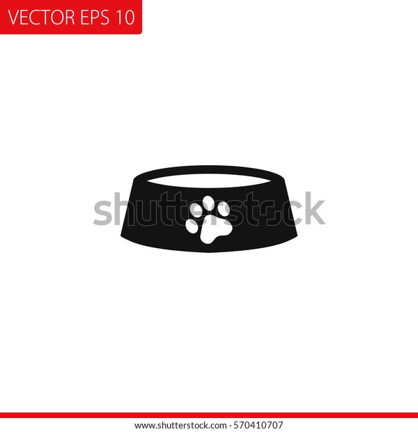 Pet Dog Bowl Vector Icon Stock Vector (Royalty Free) 570410707 ...