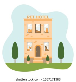 Pet Hotel Vector Isolated Illustration Stock Vector (Royalty Free ...