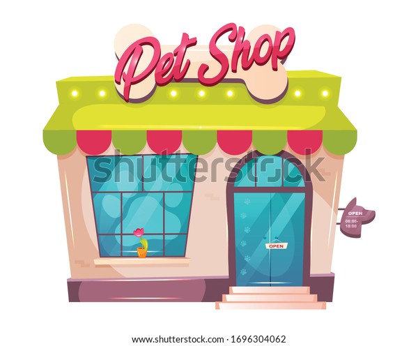 Pet Shop Cartoon Vector Illustration Veterinary Stock Vector (Royalty ...