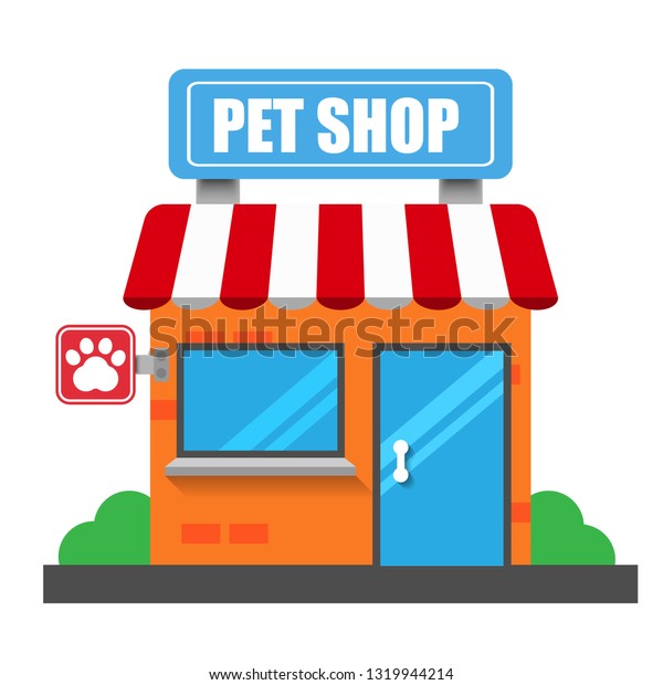 Pet Shop Front Exterior Facadeflat Design Stock Vector (Royalty Free ...