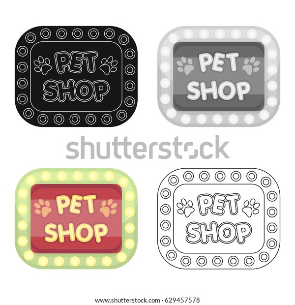 Pet Shop Sign Shop Single Icon Stock Vector (Royalty Free) 629457578 ...