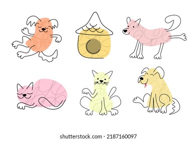 Pet Vector Illustration Drawn Cartoon Style Stock Vector (Royalty Free ...