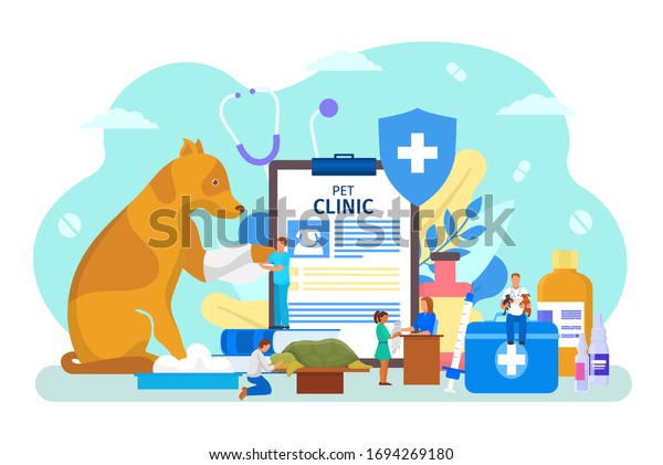 Pet Veterinary Clinic Vector Illustration Cartoon Stock Vector (Royalty ...