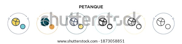Petanque Icon Filled Thin Line Outline Stock Vector (Royalty Free ...