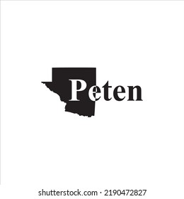 Peten Map Black Lettering Design On Stock Vector (Royalty Free ...