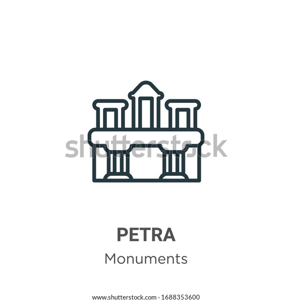 Petra Outline Vector Icon Thin Line Stock Vector (Royalty Free ...