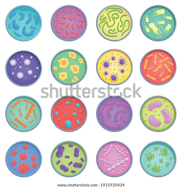 Petri Dish Icons Cartoon Petri Dish Stock Vector (Royalty Free ...