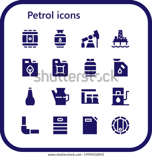 Petrol Icon Set 16 Filled Petrol: เวกเตอร์สต็อก (ปลอดค่าลิขสิทธิ์ ...