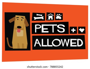 Dogs Allowed Poster Sign Board Design Stock Vector (Royalty Free) 788855248