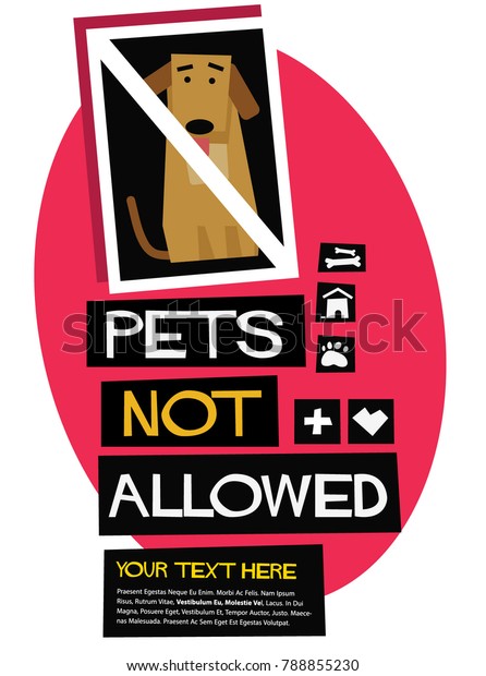 Pets Not Allowed Poster Sign Board Stock Vector (Royalty Free ...