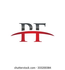 Pf Initial Company Red Swoosh Logo Stock Vector (Royalty Free ...