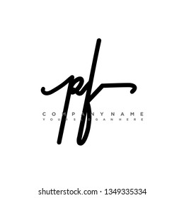 Pf Initial Signature Logo Handwriting Logo Stock Vector (Royalty Free ...