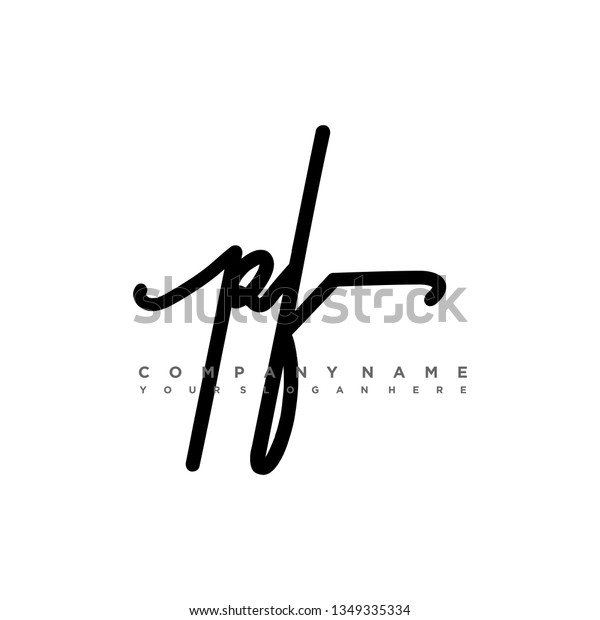 Pf Initial Signature Logo Handwriting Logo Stock Vector (Royalty Free ...
