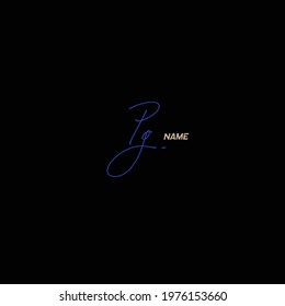 Pg Initial Handwriting Pg Handwritten Logo Stock Vector (Royalty Free ...