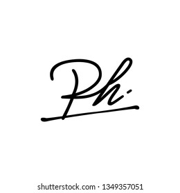 Ph Initial Signature Logo Handwriting Logo Stock Vector (Royalty Free ...
