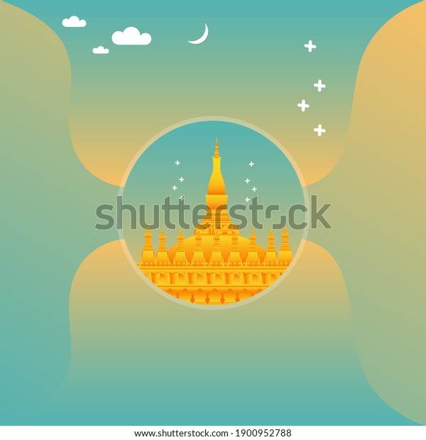 Pha That Luang Vientiane Illustration Vector Stock Vector (Royalty Free ...